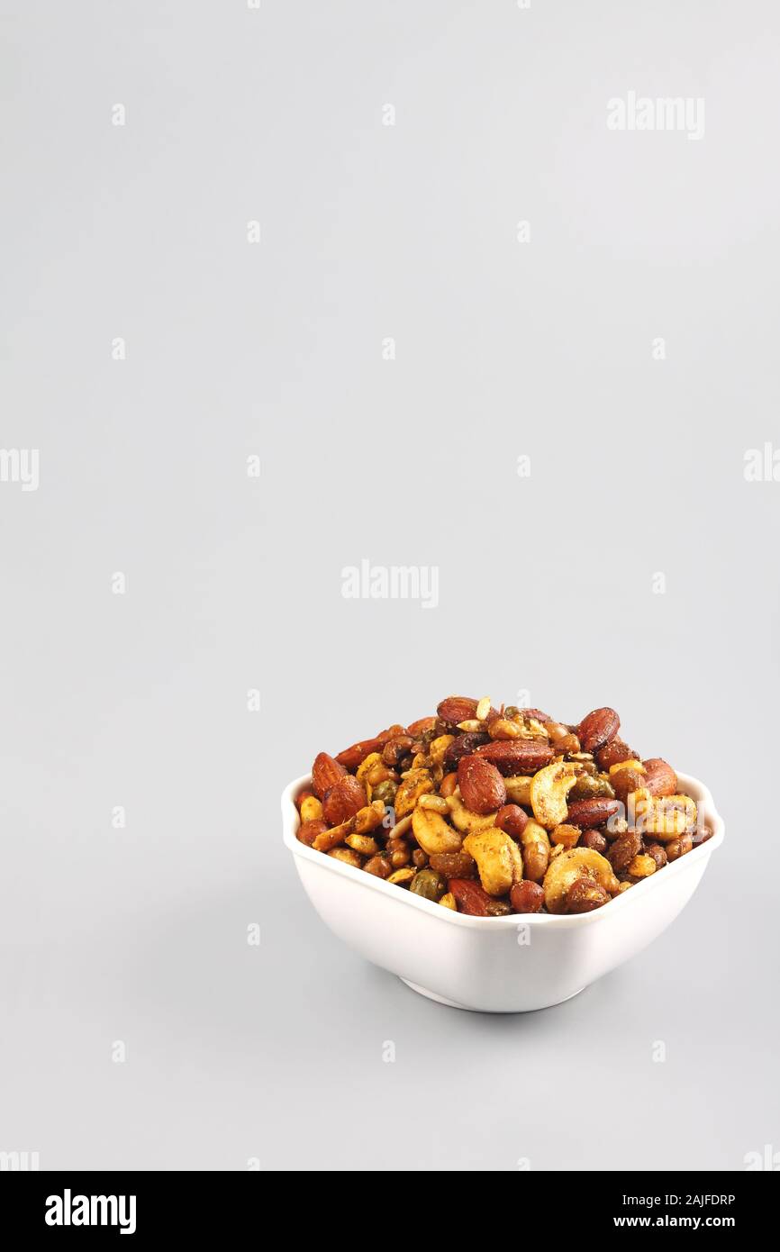 Indian traditional snack mixture with cashew nut and almond Stock Photo ...