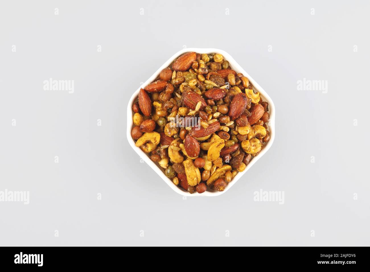 Indian traditional snack mixture with cashew nut and almond Stock Photo ...