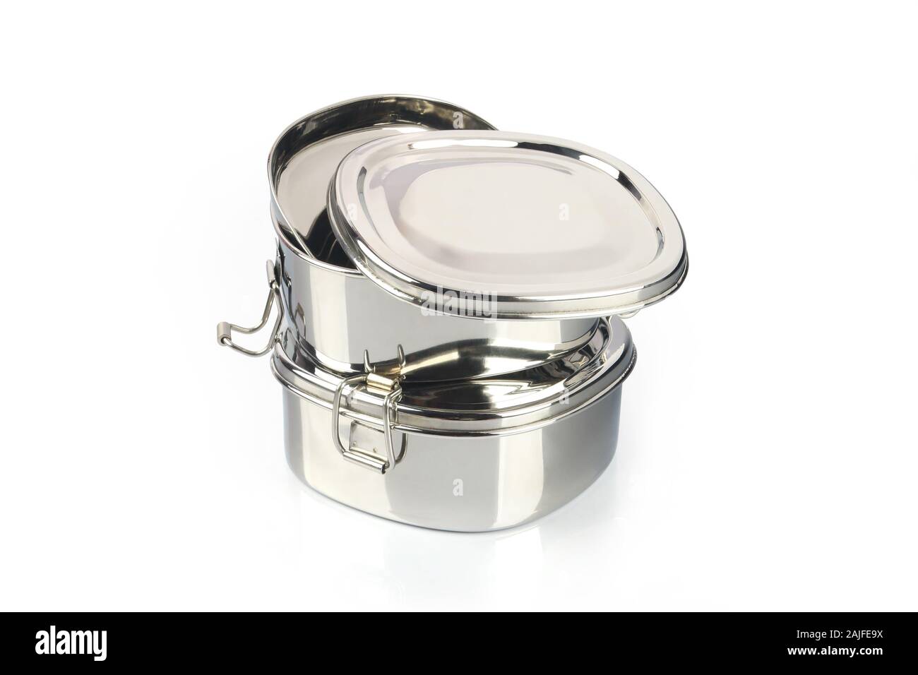 Indian made stainless steel lunch box Stock Photo - Alamy