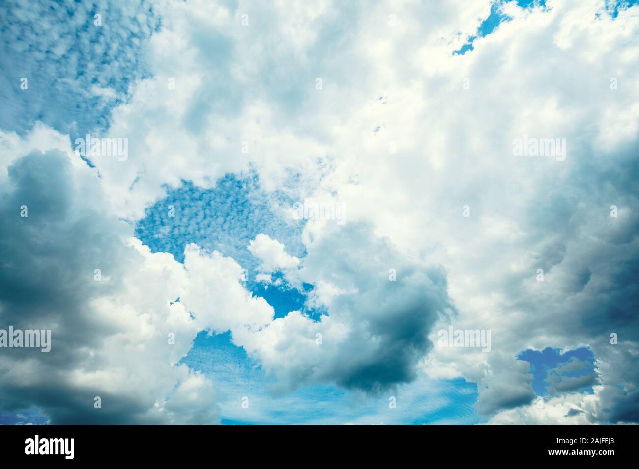 Blue sky with clouds. Abstract nature sky background. Aerial view. Sky ...