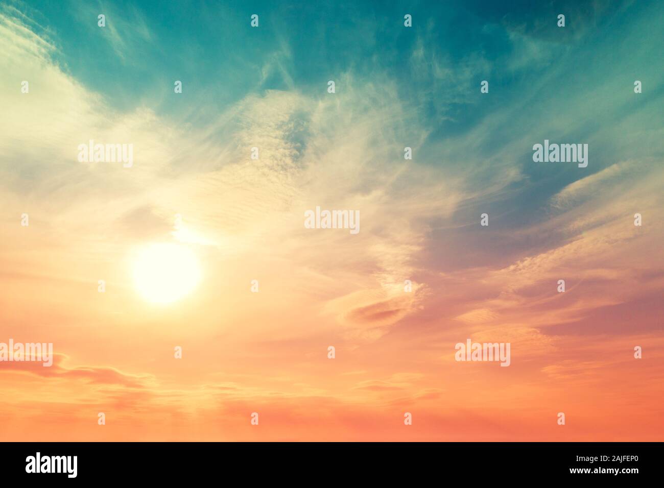 Colorful cloudy sky at sunset. Gradient color. Sky texture. Abstract ...