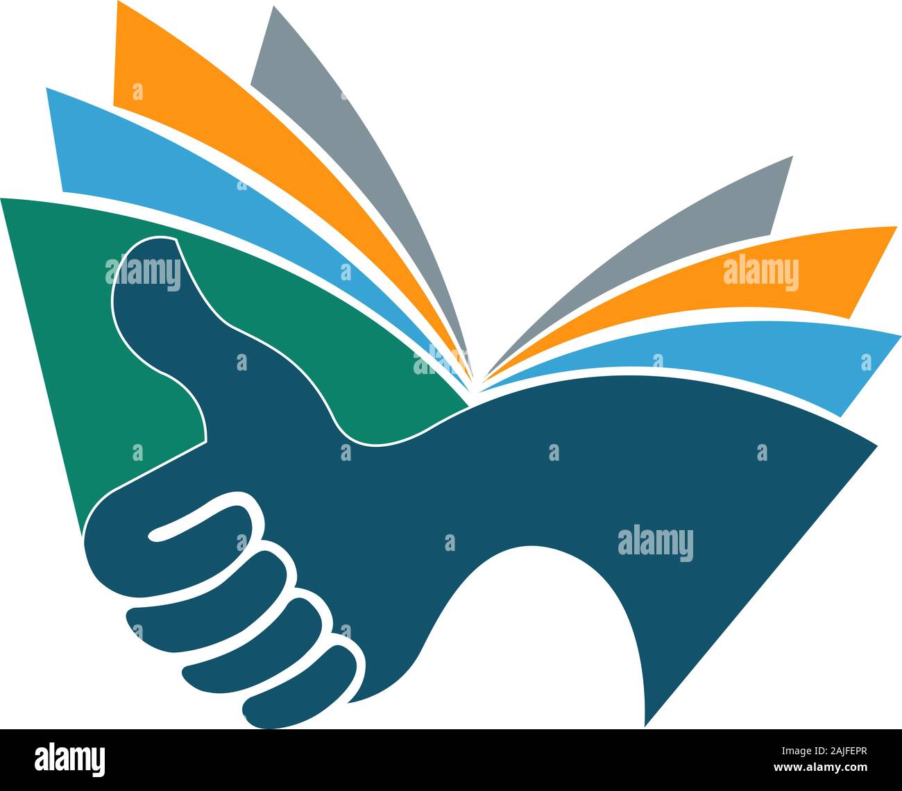 hand book logo Stock Photo - Alamy
