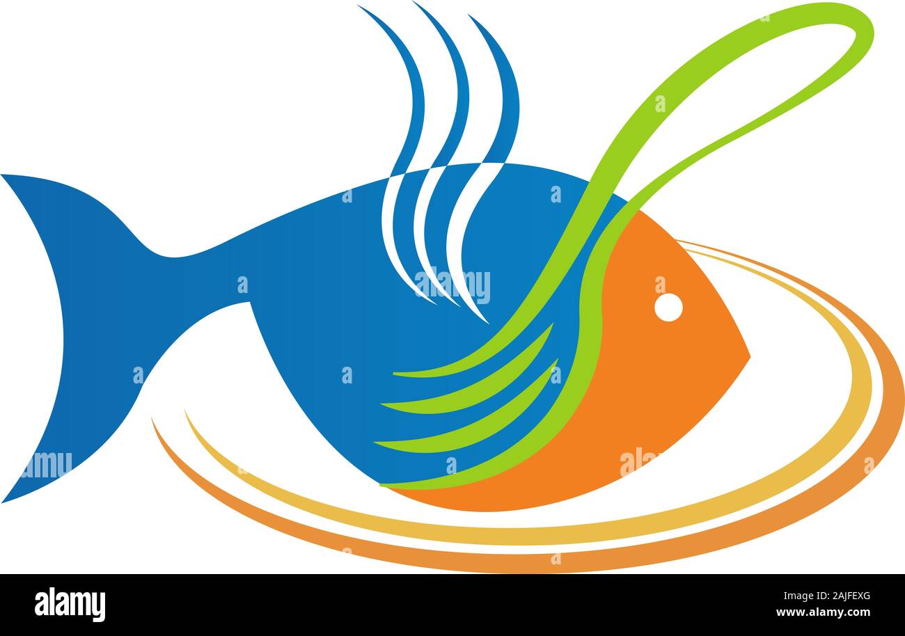 eat fish logo Stock Photo - Alamy