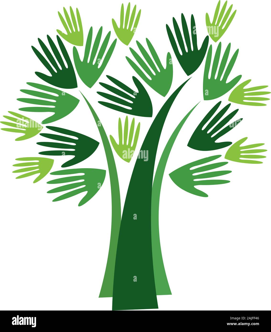 hand tree logo Stock Photo - Alamy