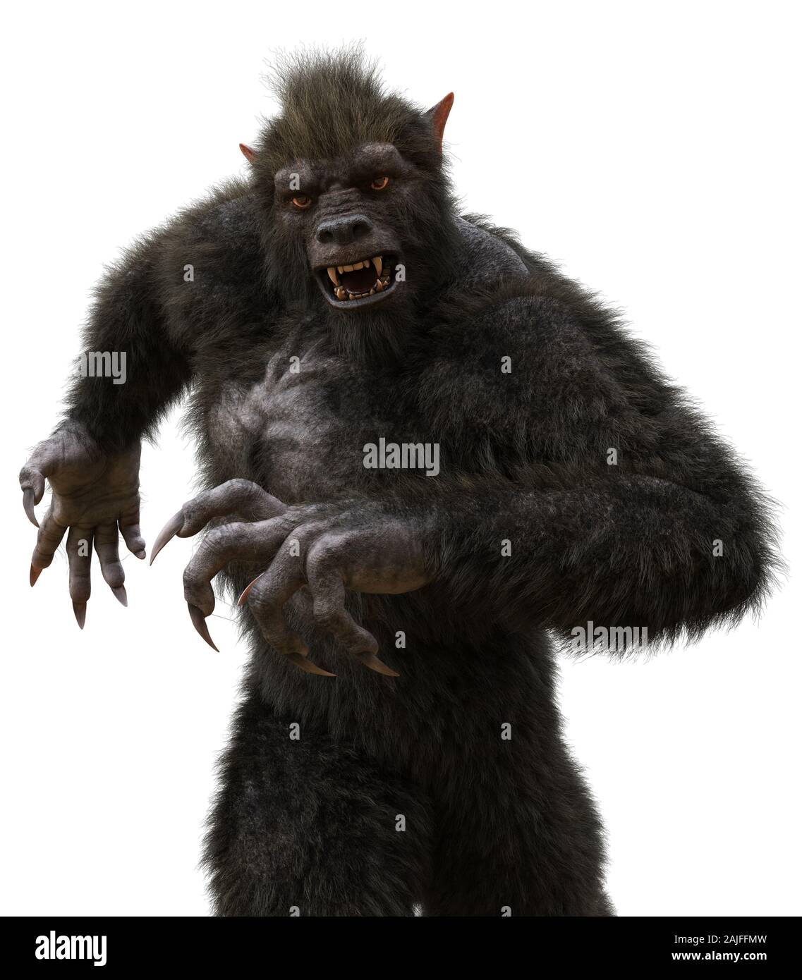 Lycan Werewolf isolated on white background 3d illustration Stock Photo ...