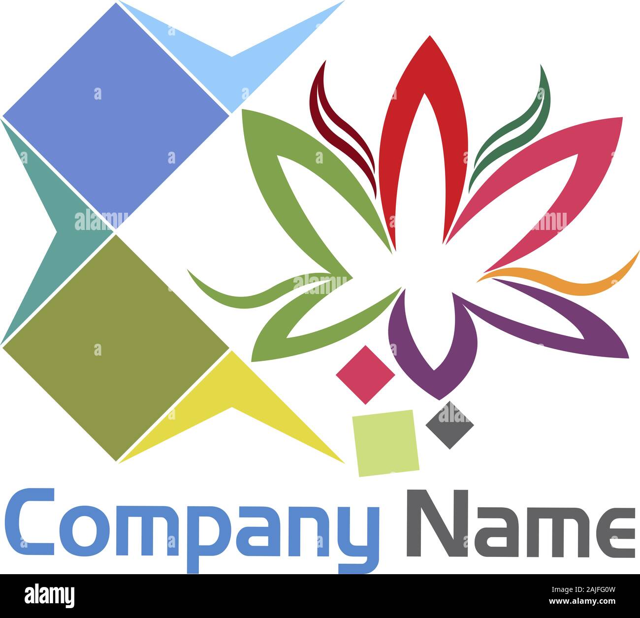 stylish flower logo Stock Photo - Alamy