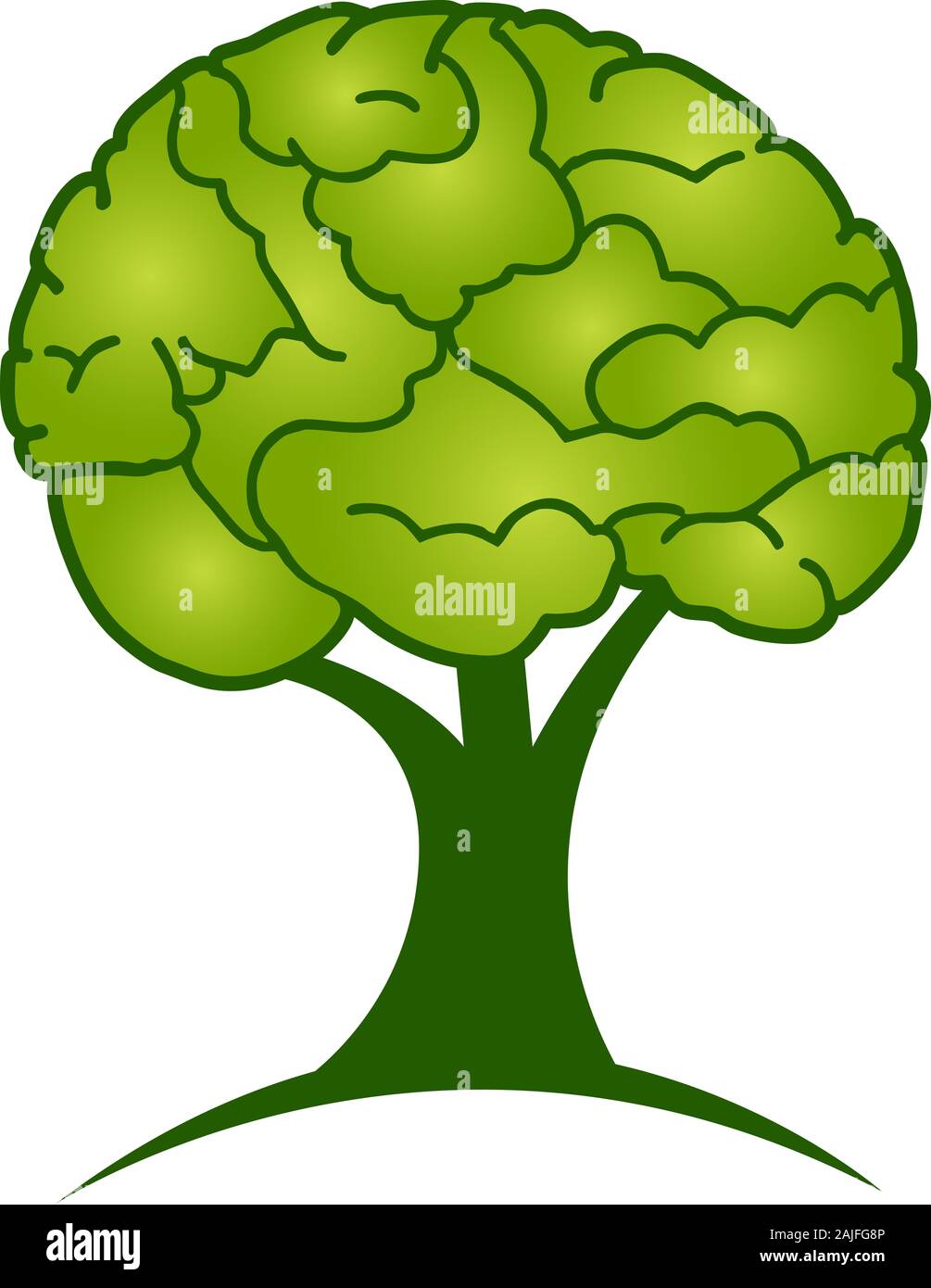 Brain tree illustration tree knowledge hi-res stock photography and ...
