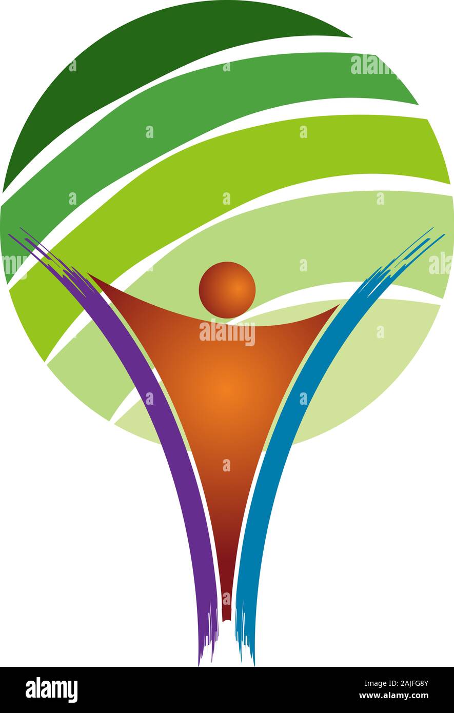 tree man logo Stock Photo - Alamy