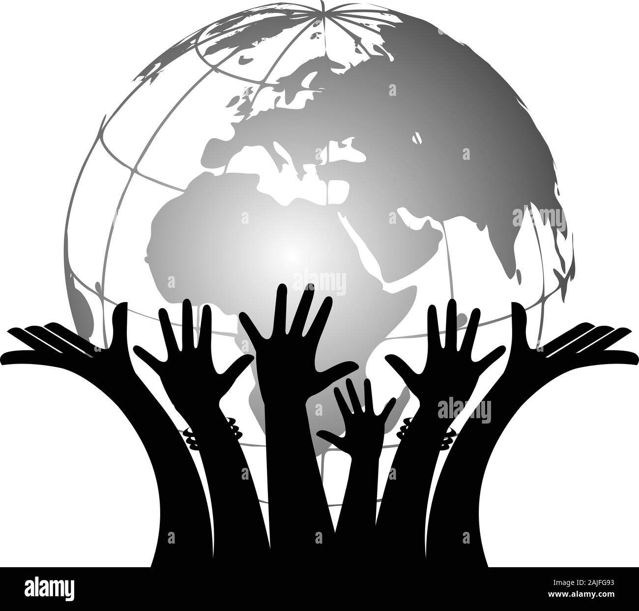 Hands care logo symbol Black and White Stock Photos & Images - Alamy