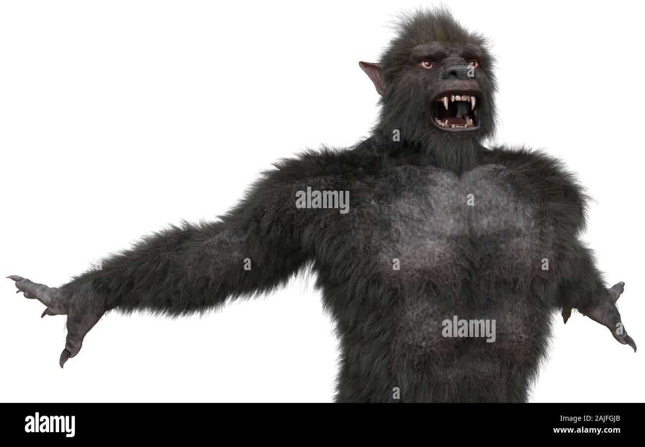 Lycan Werewolf isolated on white background 3d illustration Stock Photo ...