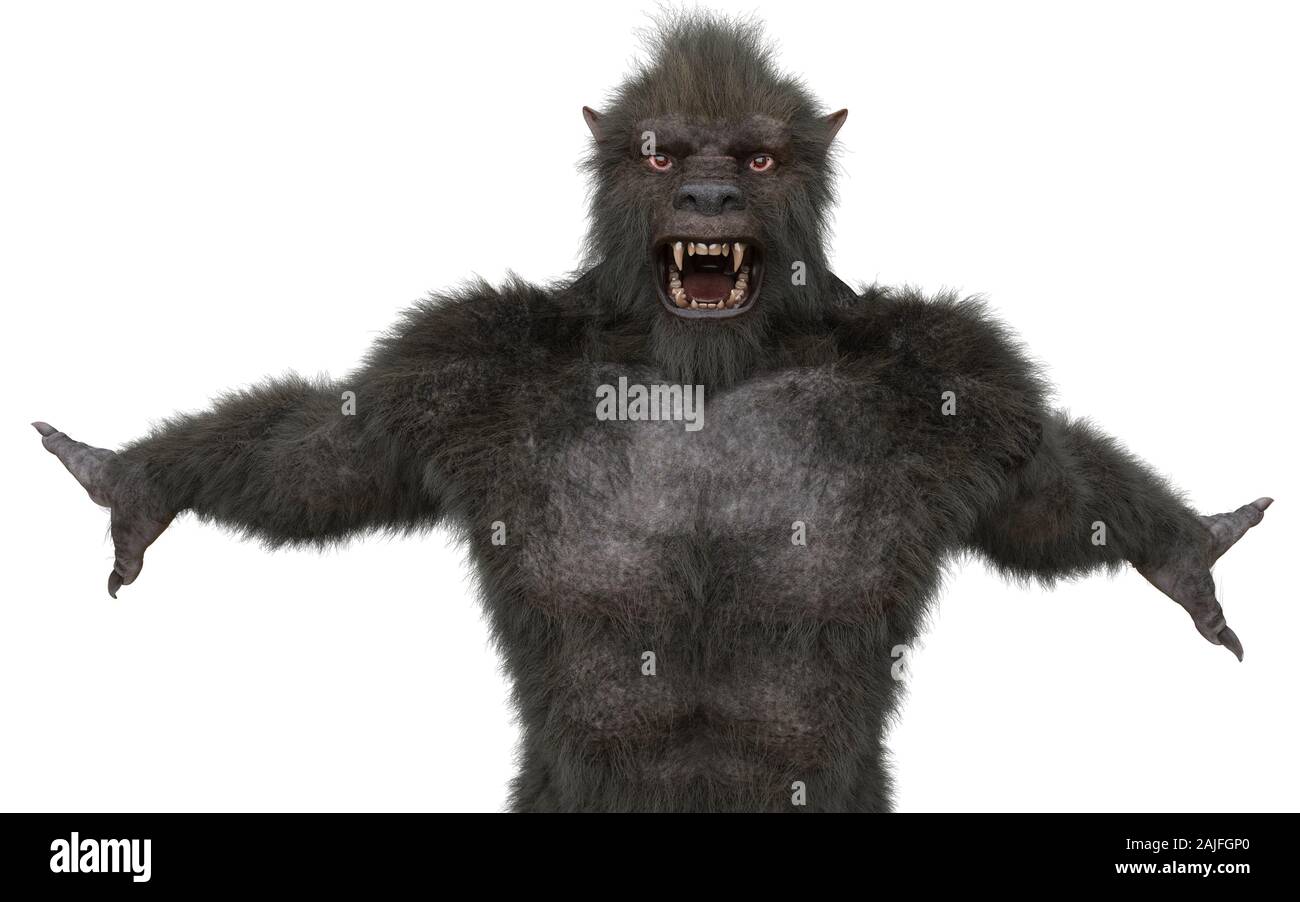 Lycan Werewolf isolated on white background 3d illustration Stock Photo ...