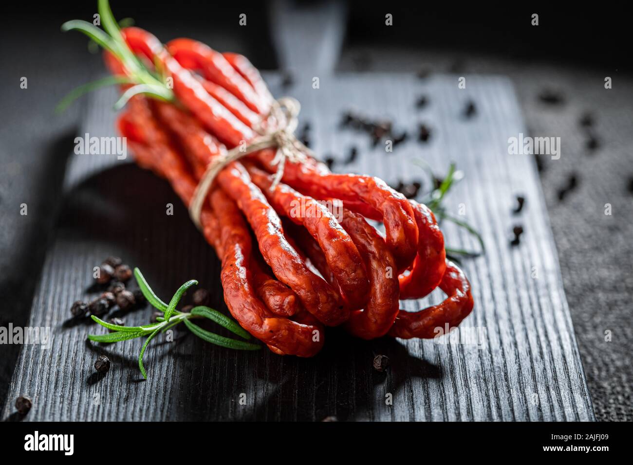 Thin long polish sausage kabanos hi-res stock photography and images ...