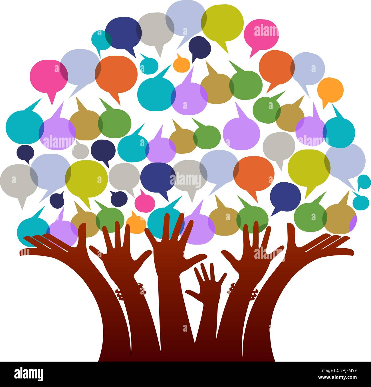 tree speech balloons logo Stock Photo - Alamy