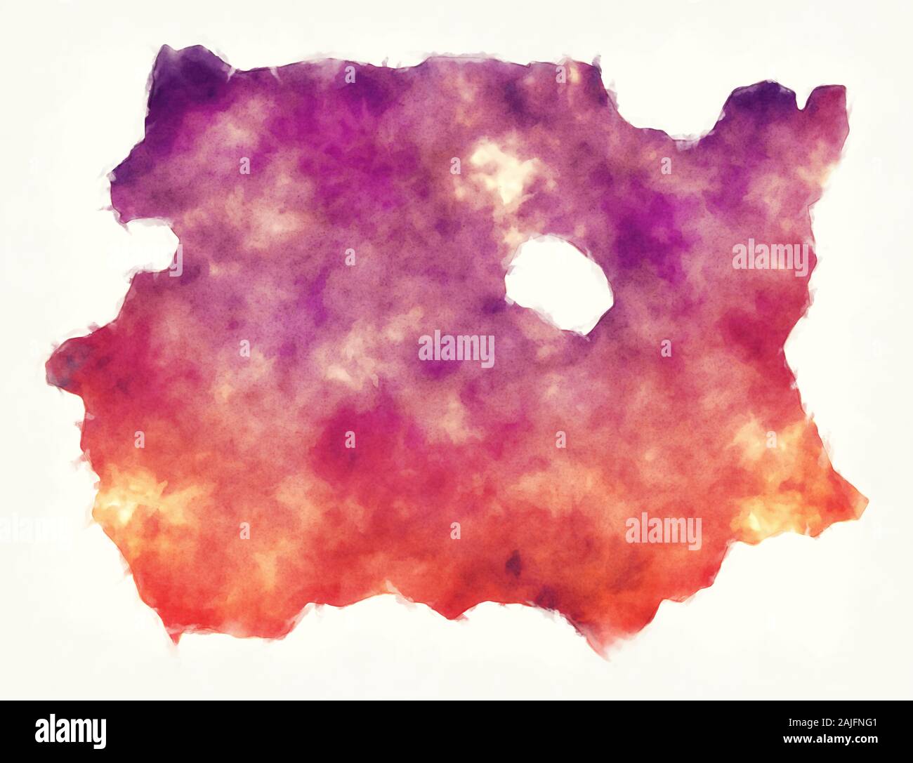 Tov province watercolor map of Mongolia Stock Photo - Alamy