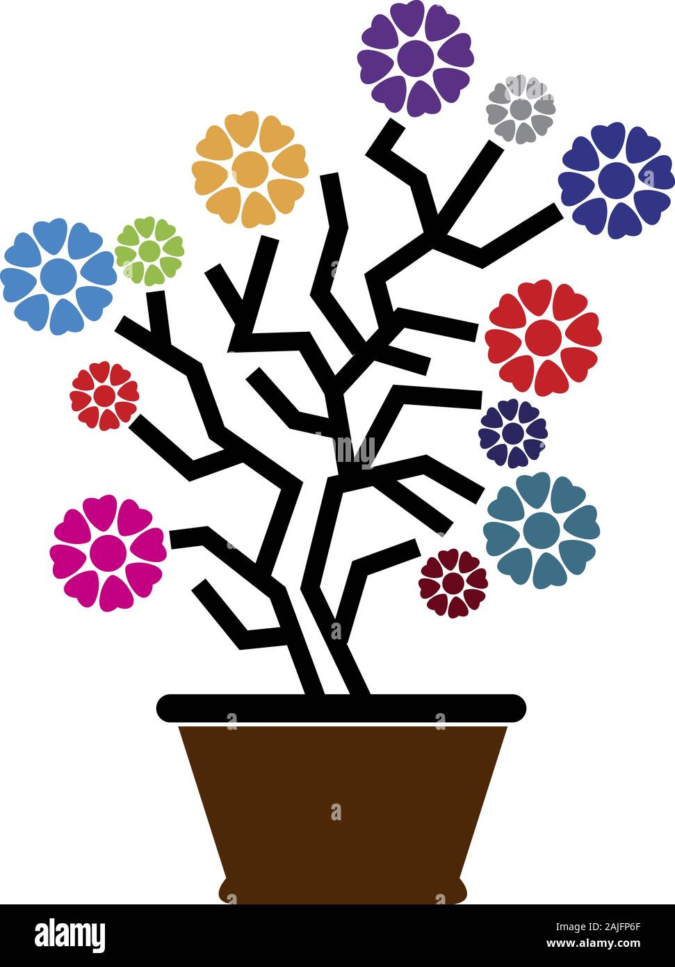 flower pot logo Stock Photo - Alamy