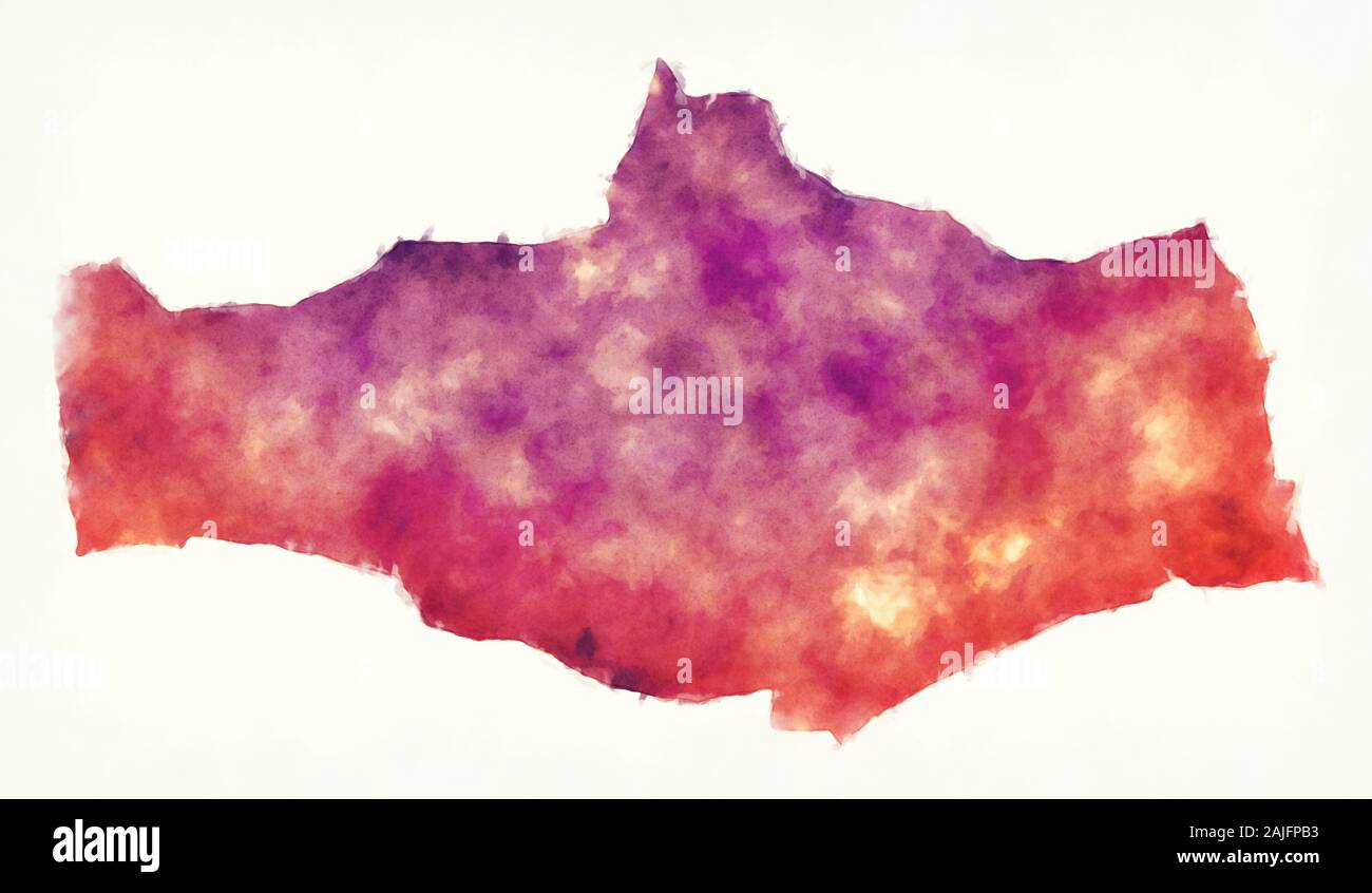 Omnogovi province watercolor map of Mongolia Stock Photo - Alamy