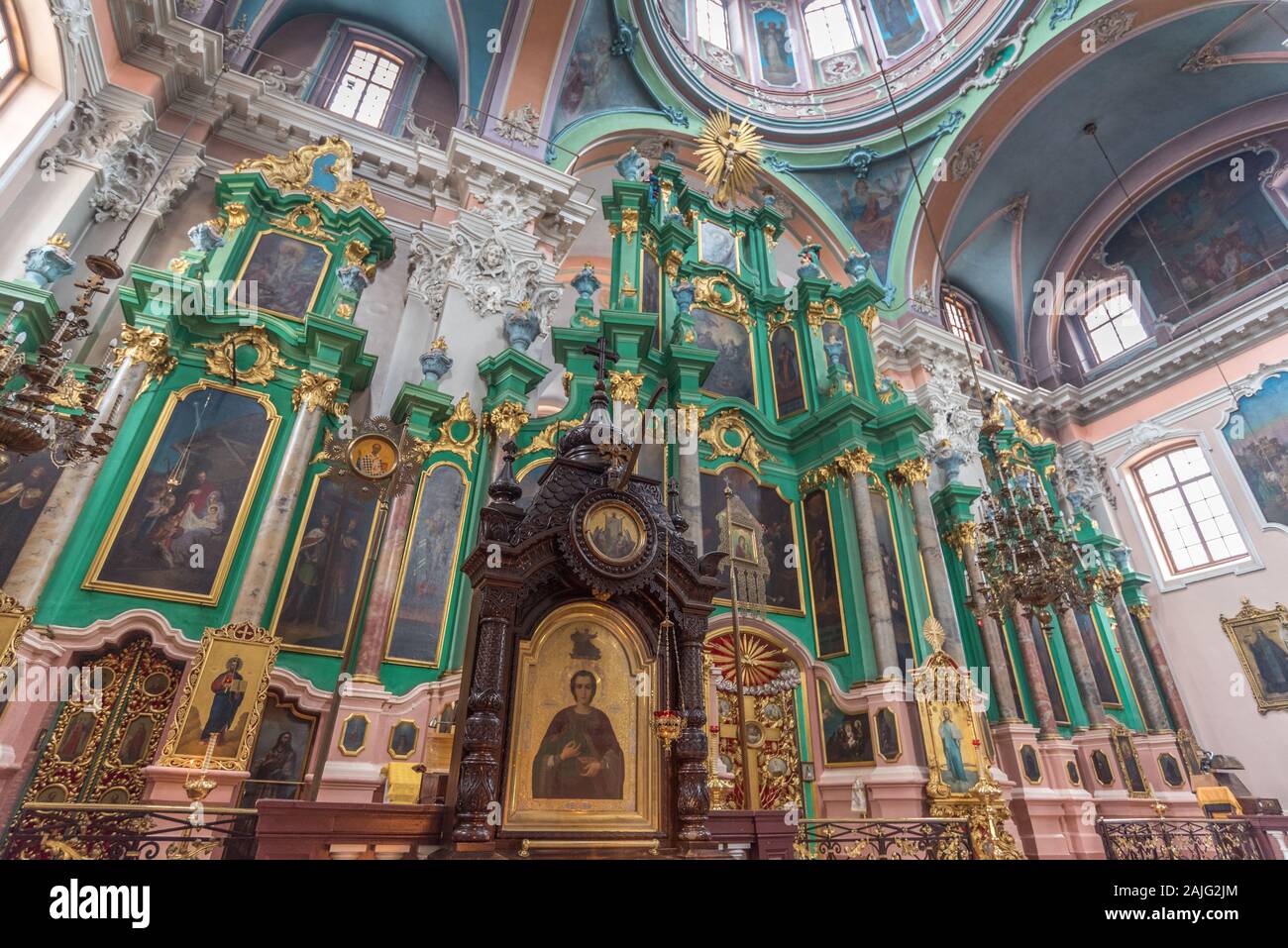 Vilnius, Lithuania: Interior of Orthodox Church of the Holy Spirit ...