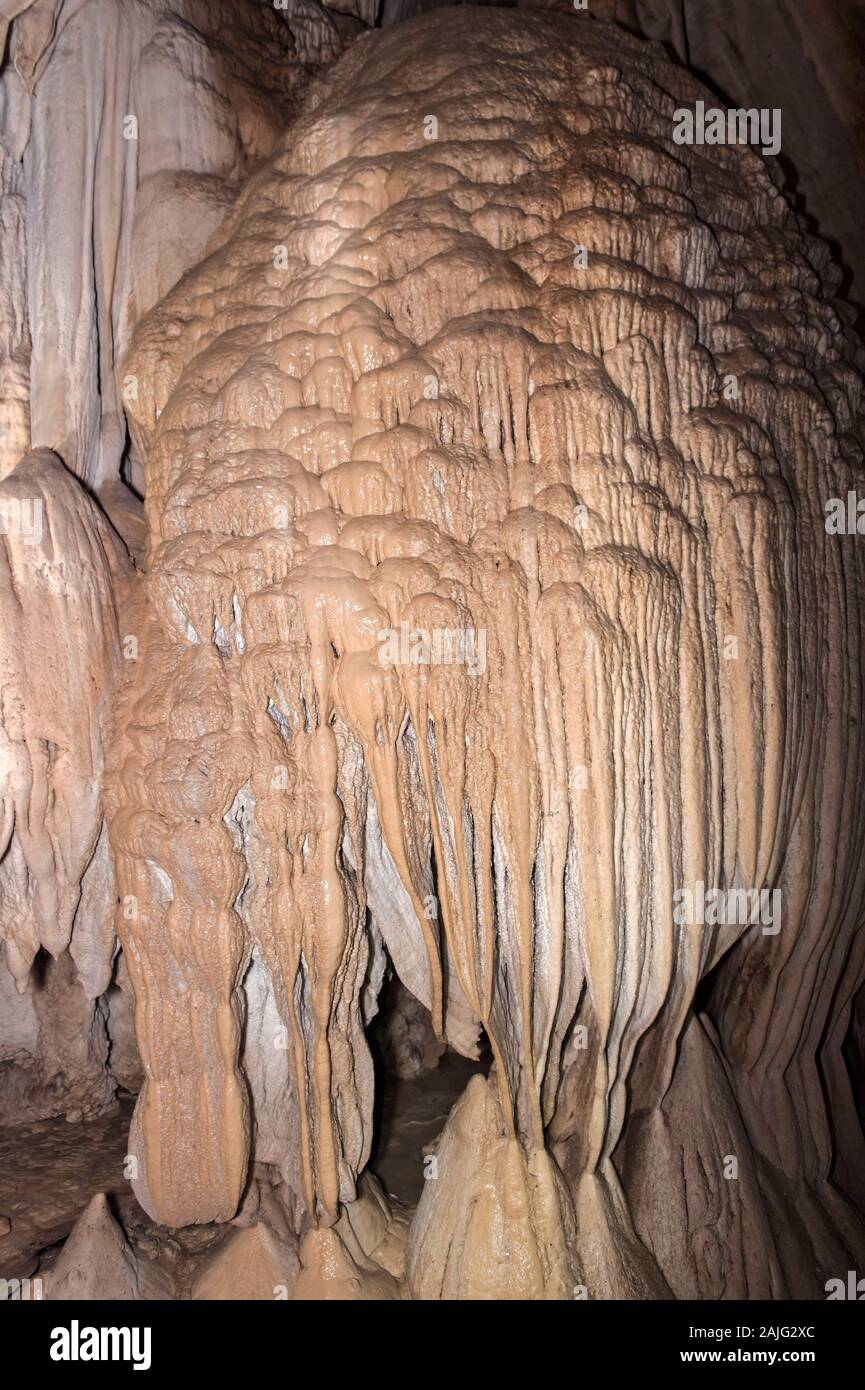 Flowstones, a special form of drip stones covering the cave wall of ...