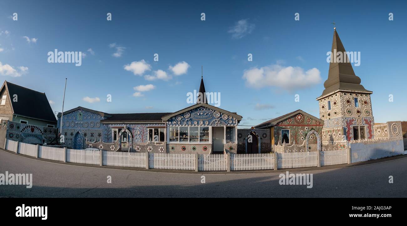 Sneglehuset decorated Shell house in Thyboroen, Denmark Stock Photo - Alamy