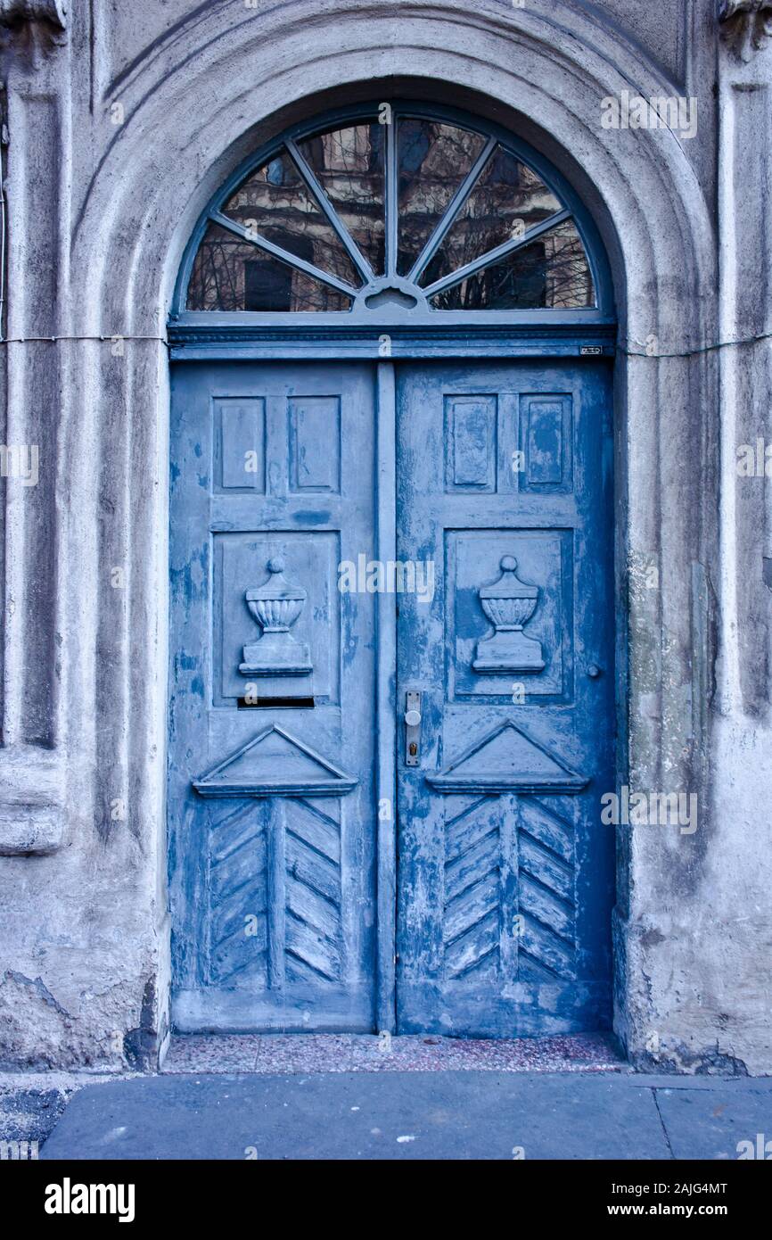 old blue wooden door Stock Photo - Alamy