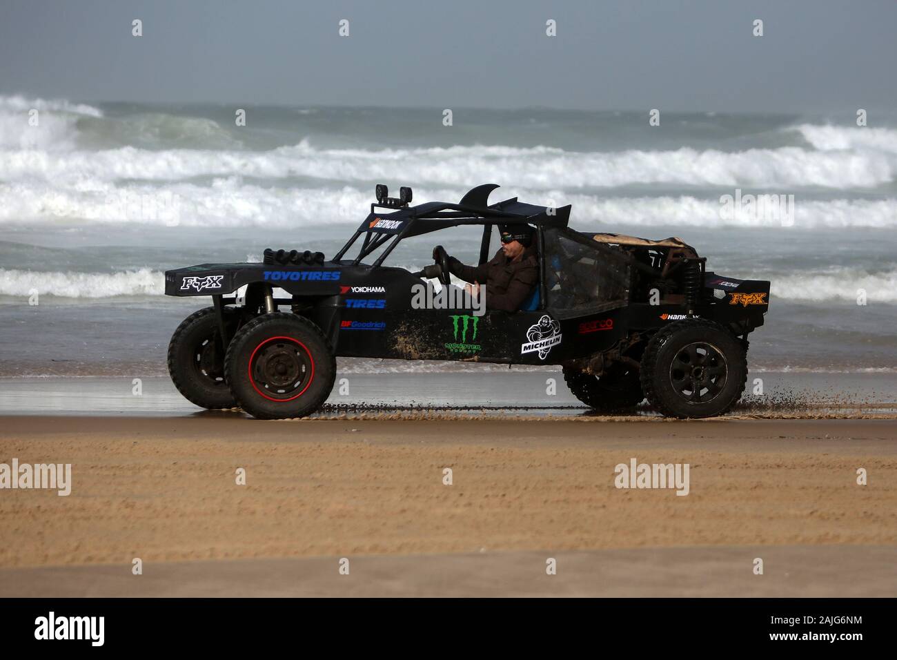 Gaza. 25th Dec, 2019. Mohammed al-Dabba drives his buggy at the beach ...