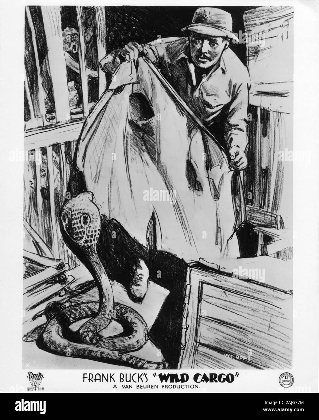 FRANK BUCK in WILD CARGO 1934 director Armand Denis Van Beuren Studios ...