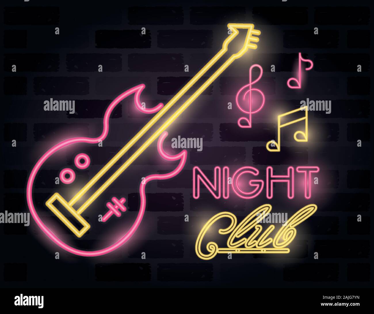 night club bar label neon lights Stock Vector Image & Art - Alamy