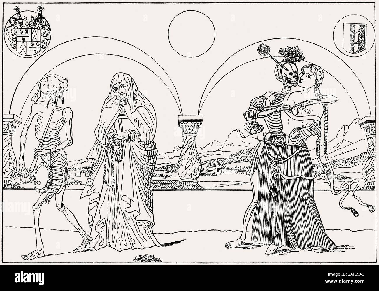 Symbolic leaflet to death, 16th century Stock Photo - Alamy