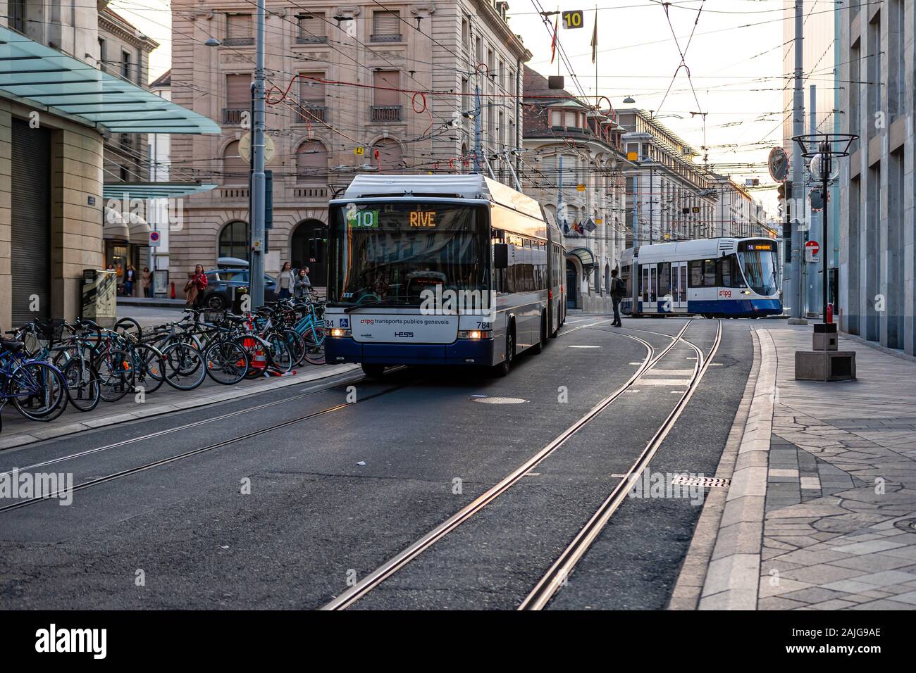 Bus trolley bus geneva public transport hi-res stock photography and ...