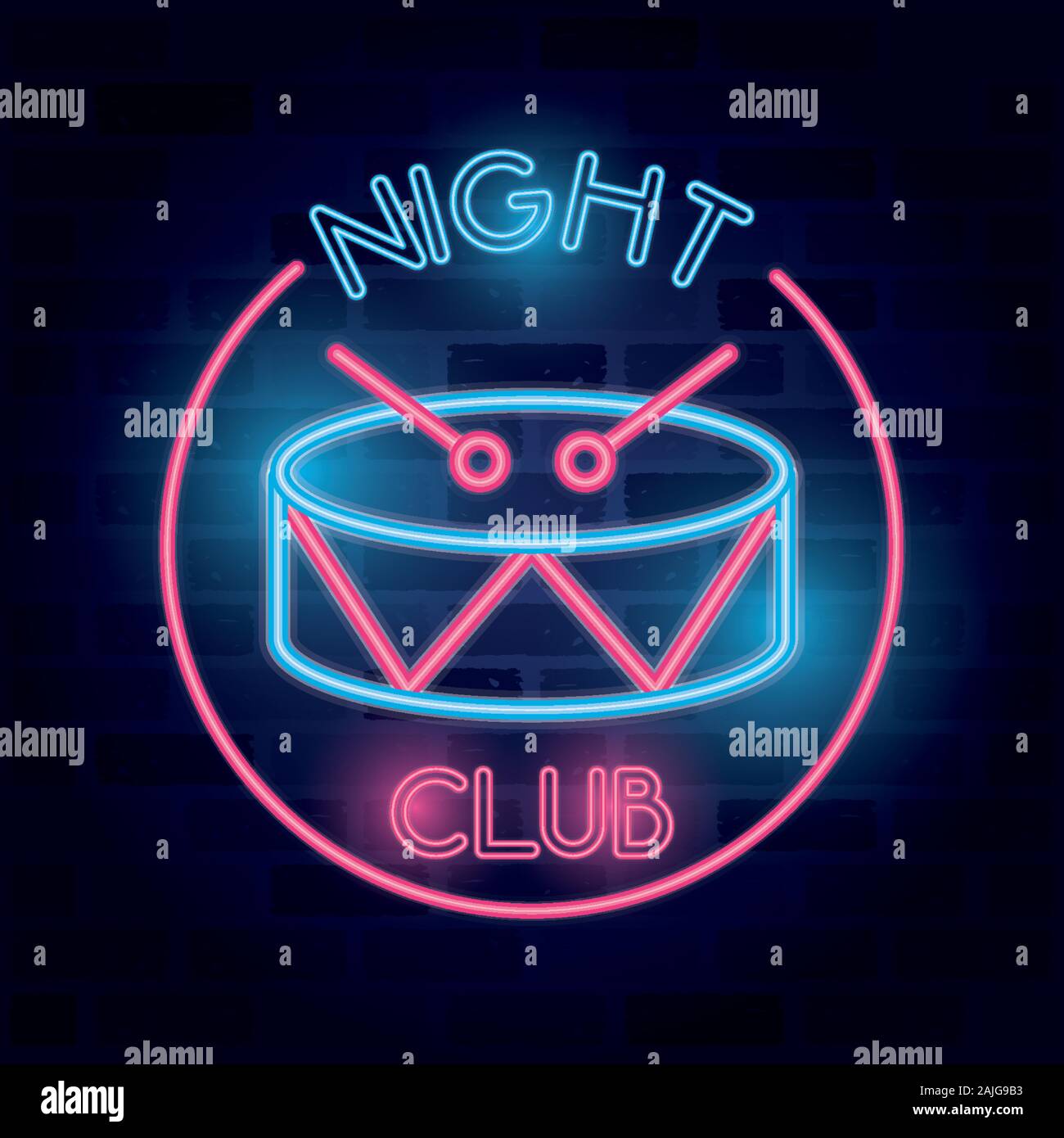 night club bar label neon lights Stock Vector Image & Art - Alamy
