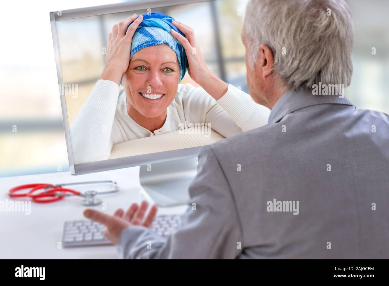 Telemedicine or telehealth concept, doctor on the computer laptop ...