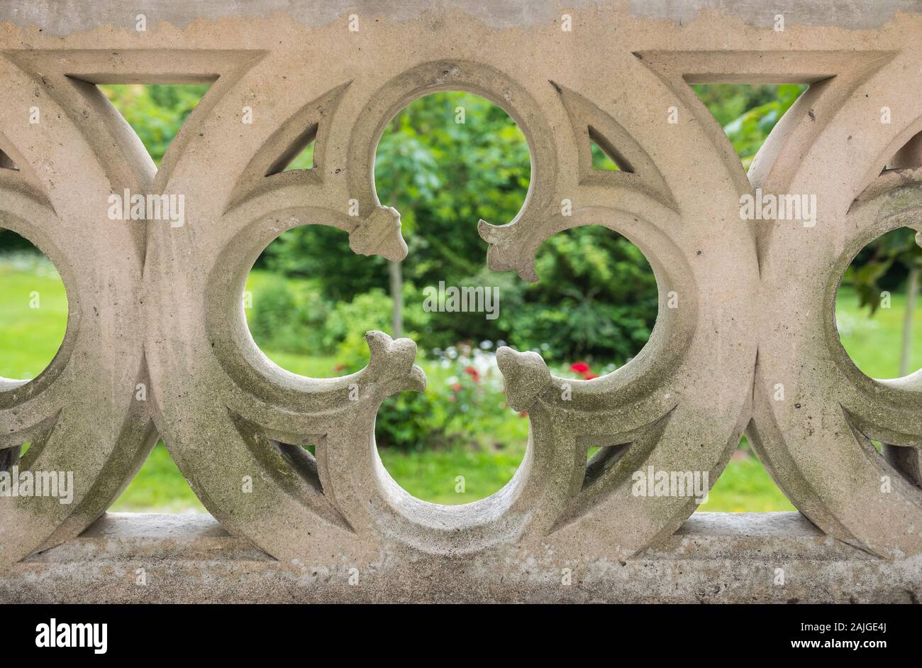 Stone gate shaped like a Four-leaf clover (Flers, Normandy, France ...