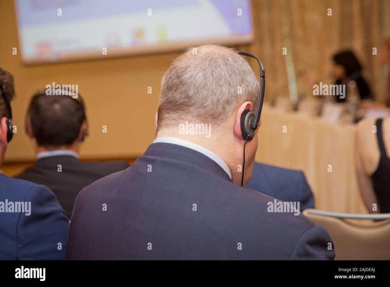 Bald head black security guard hi-res stock photography and images - Alamy