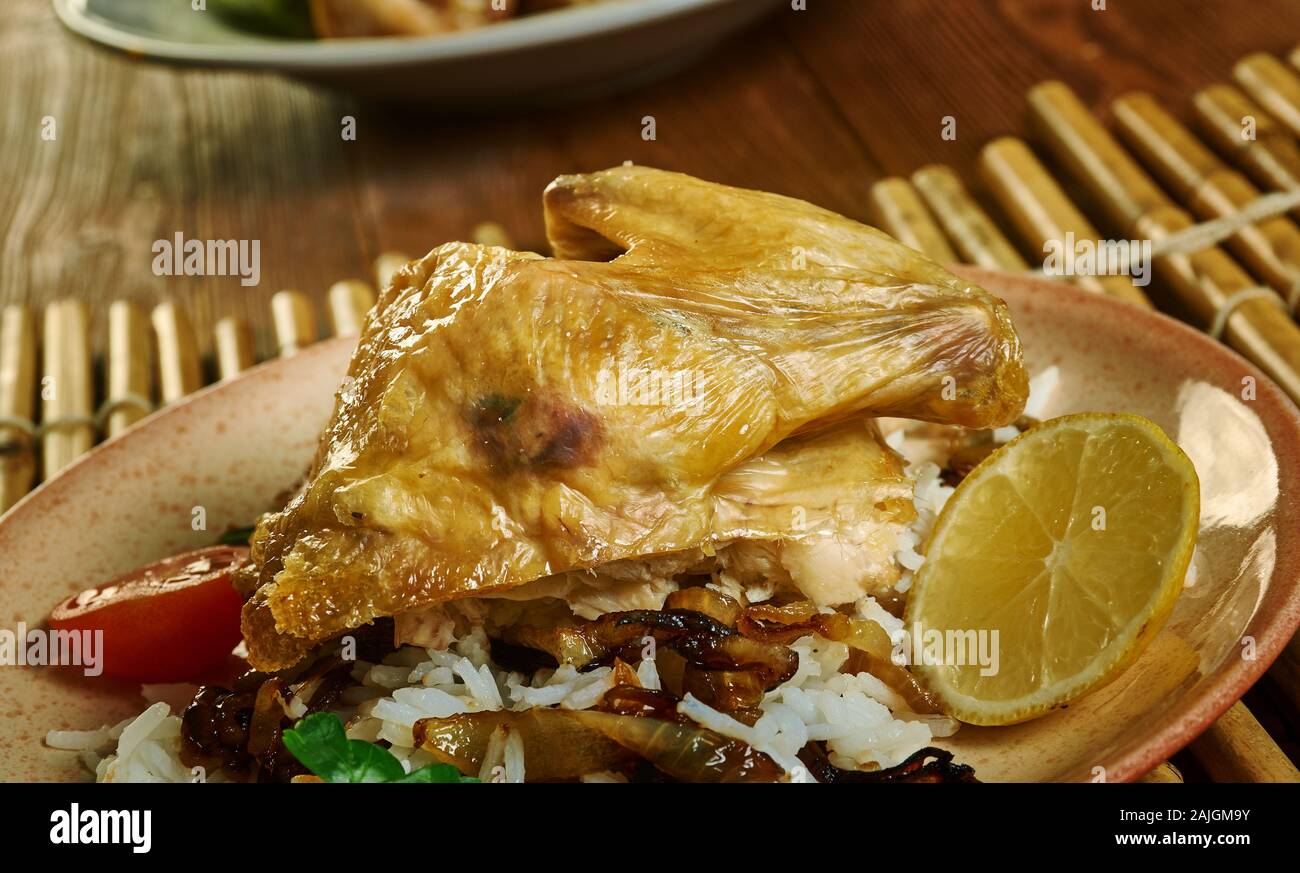 Greek-Style Roast Chicken Kota Riganati , Mediterranean cuisine Stock ...