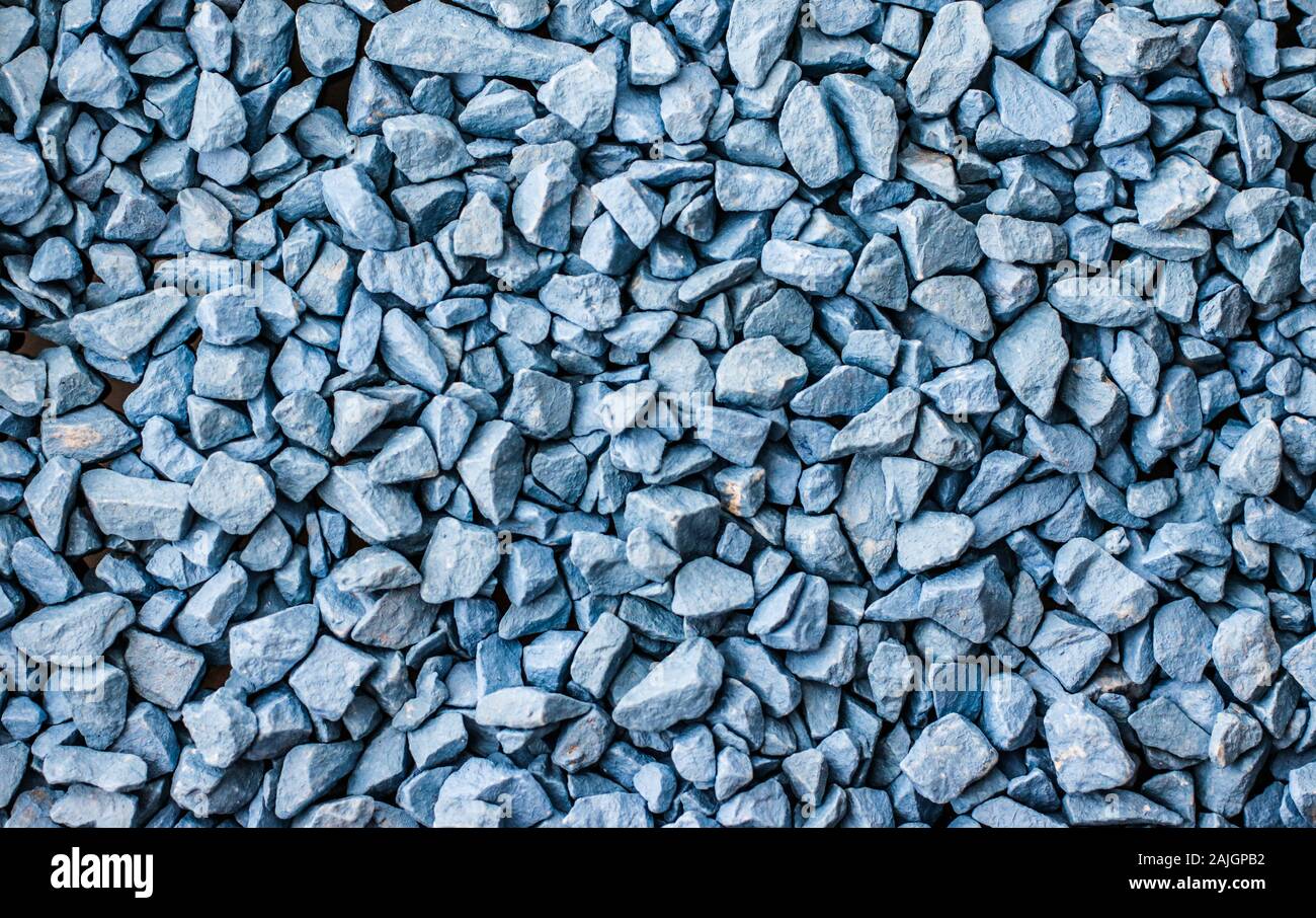 Decor, surface and nature concept - Blue stone pebbles as abstract ...