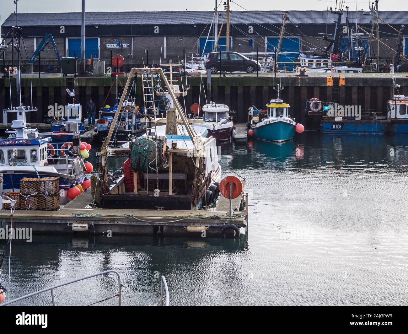 Fishing boats at Portavogie Harbour Stock Photo - Alamy