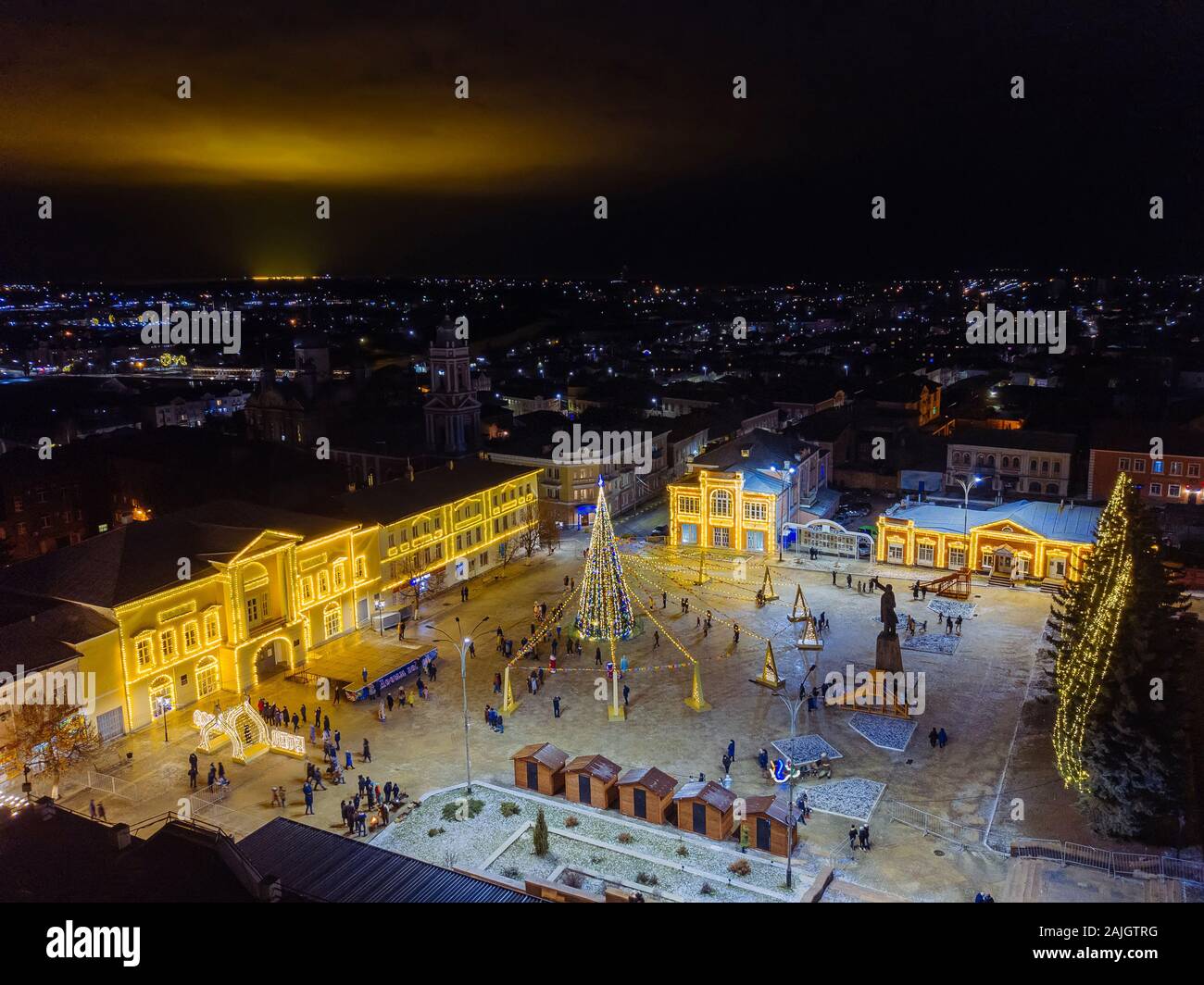 Traditional new year celebration in central square of Yelets, Russia ...