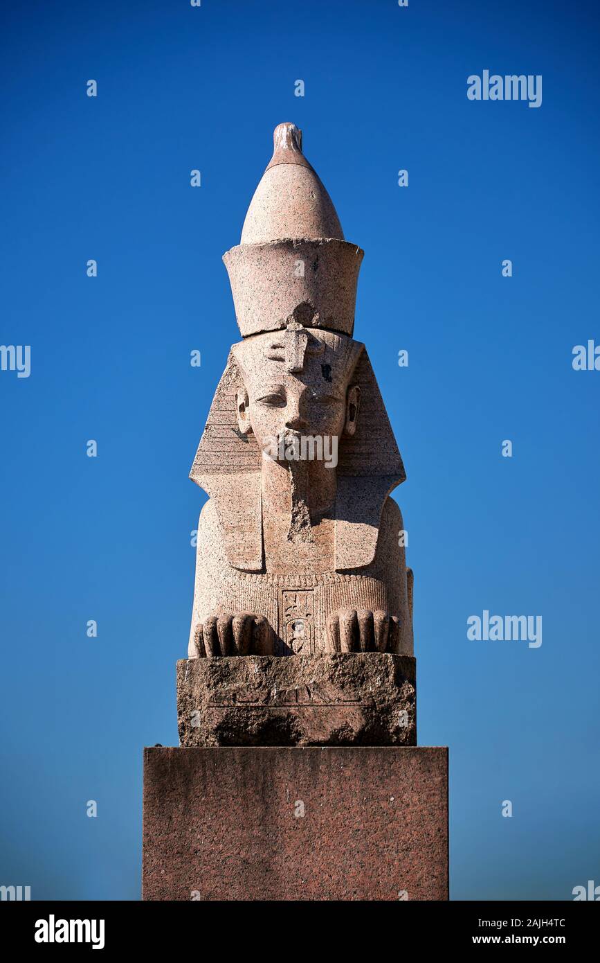 Sphinx sitting near river Neva in Peterburg Stock Photo - Alamy