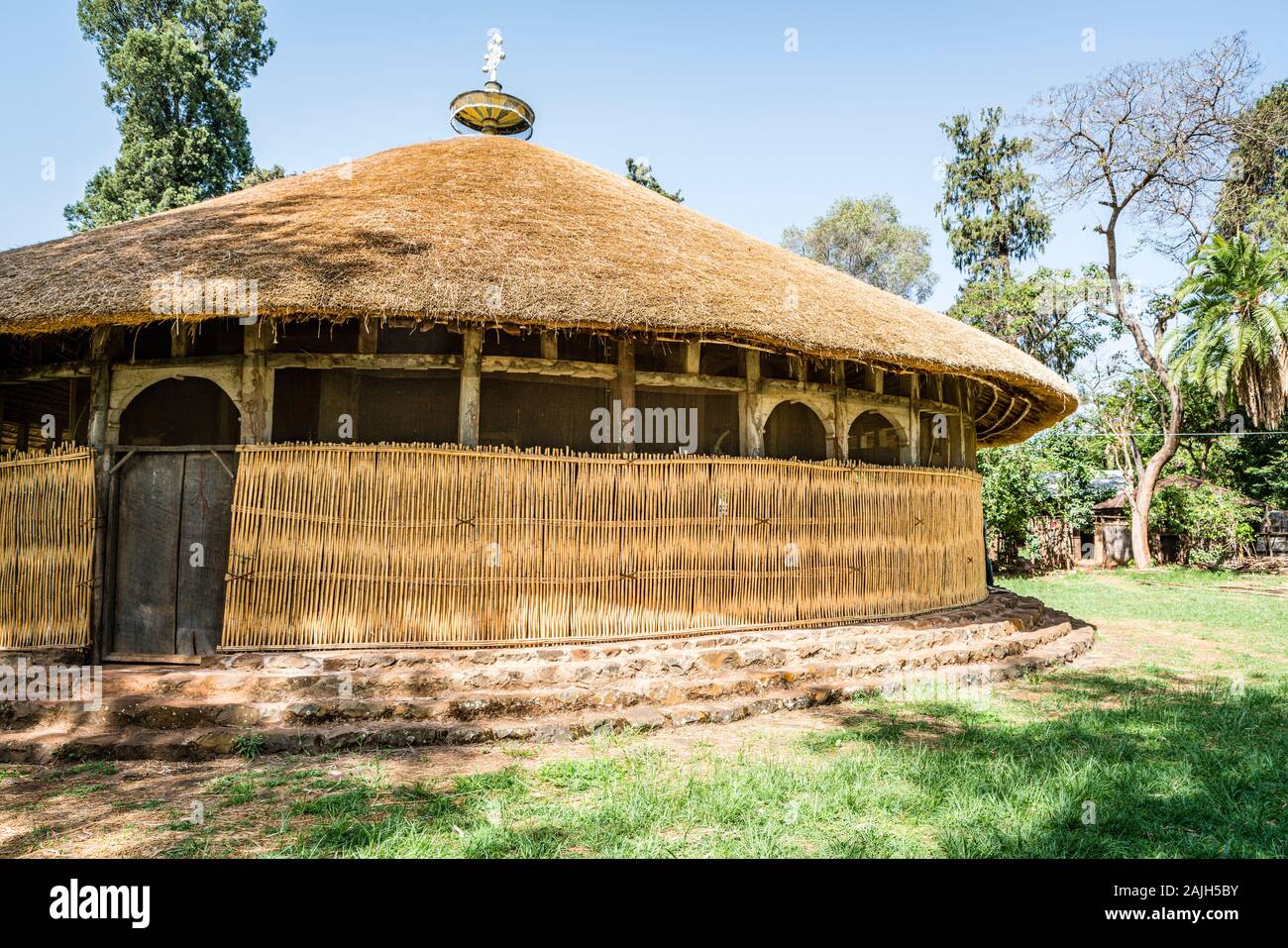 An Ethiopian Orthodox Christian monastery on Lake Tana, Ethiopia Stock ...