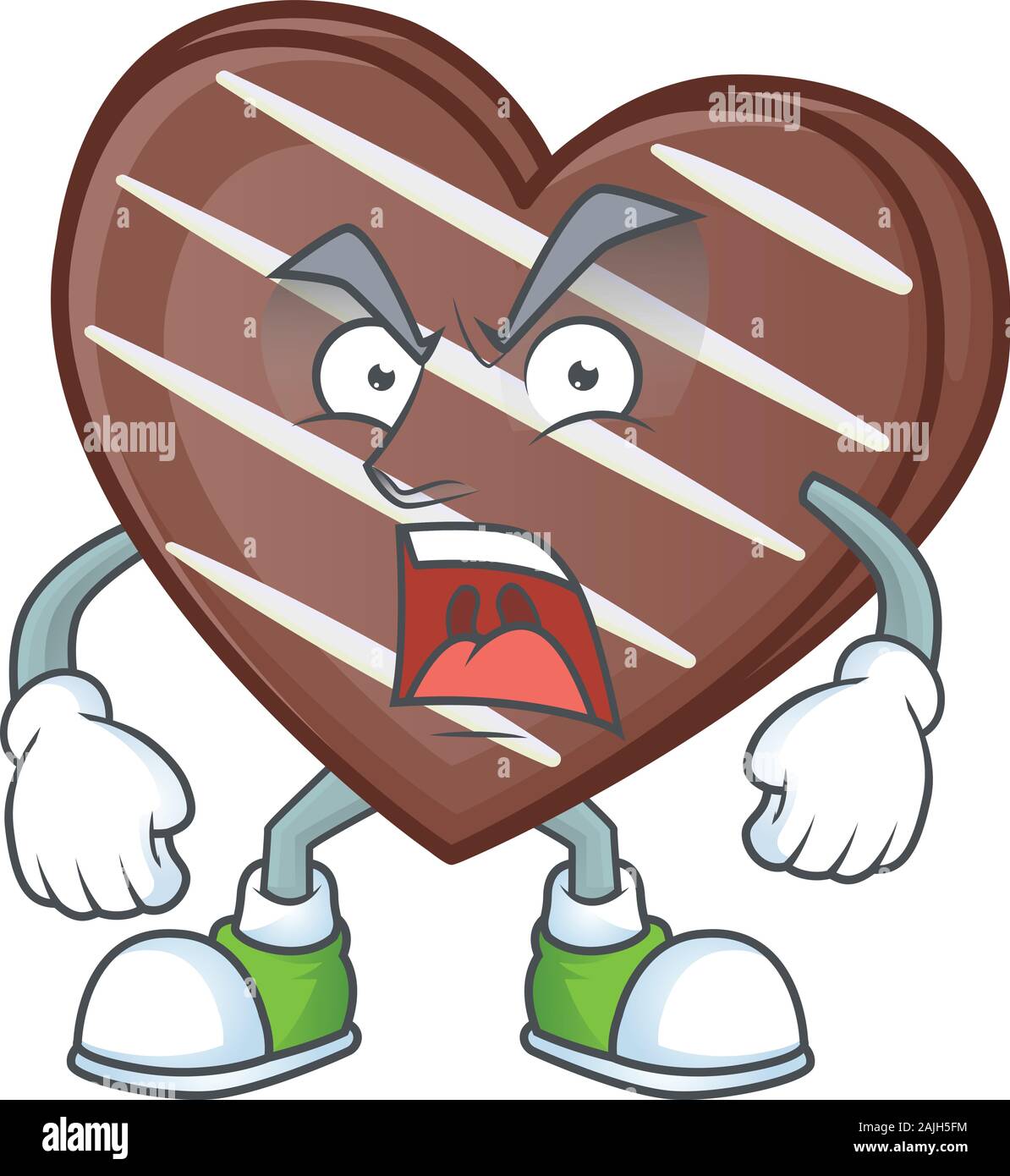 Stripes chocolate bar cartoon character design having angry face Stock ...