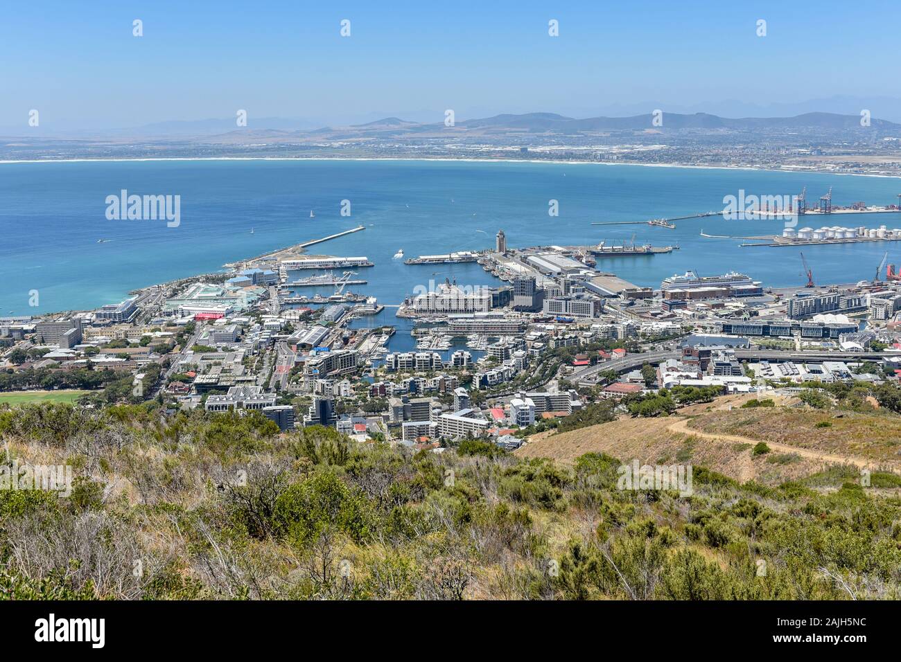 Aerial view of Cape Town Waterfront, Western Cape, South Africa Stock ...