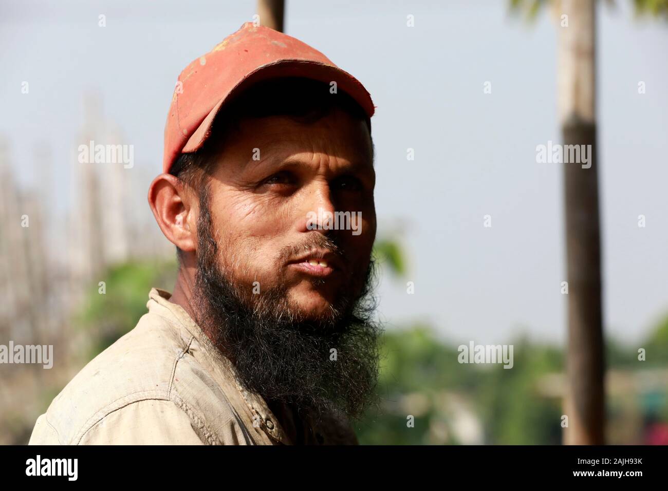Dhaka, Bangladesh - January 01, 2020: Bangladeshi workers working at a ...