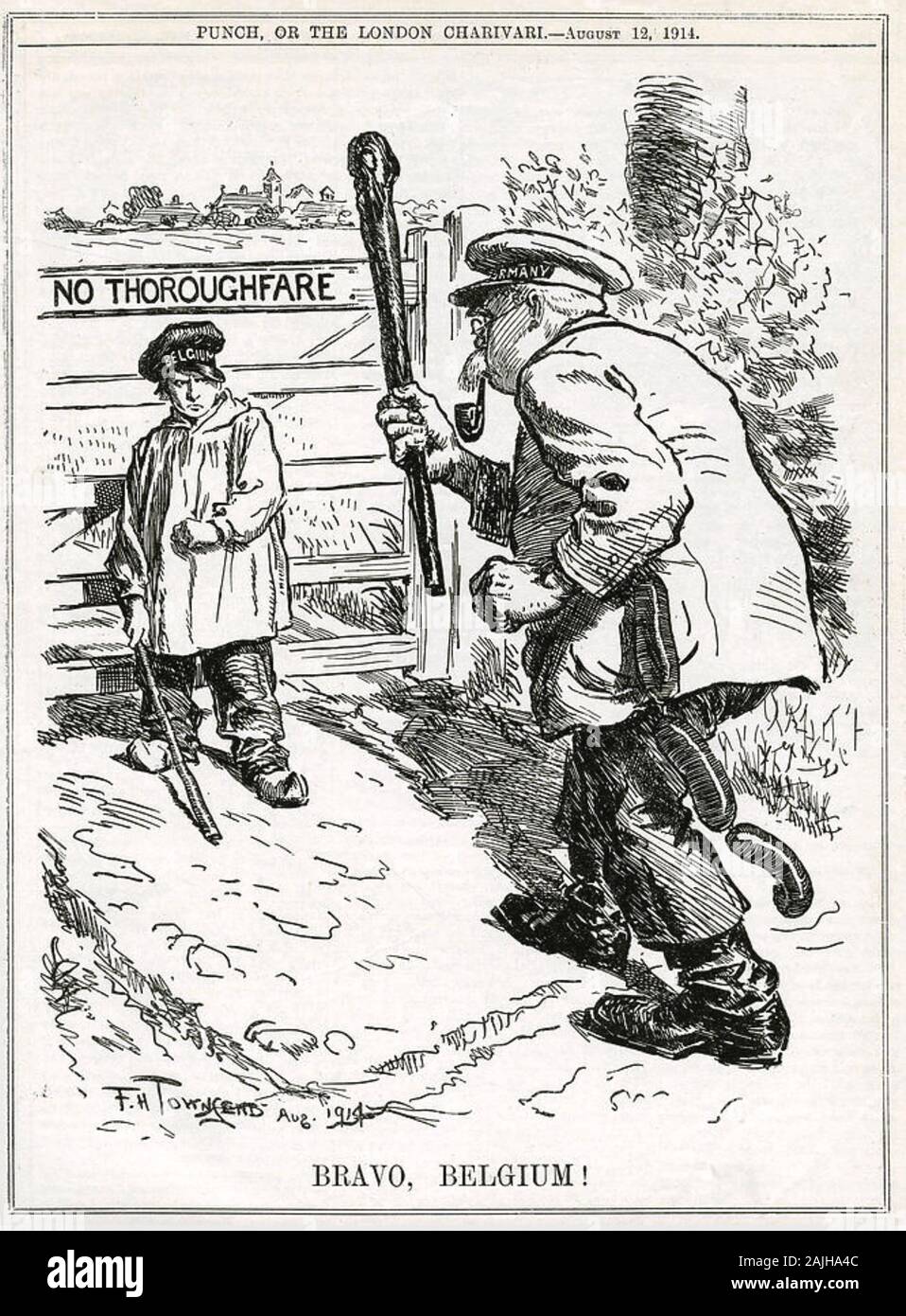 BRAVO, BELGIUM ! Cartoon from Punch magazine 12 August 1914 by ...