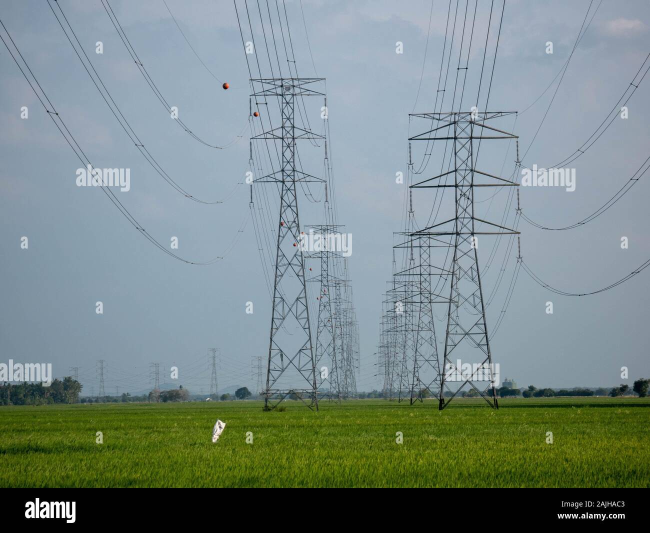 high voltage power line Stock Photo - Alamy