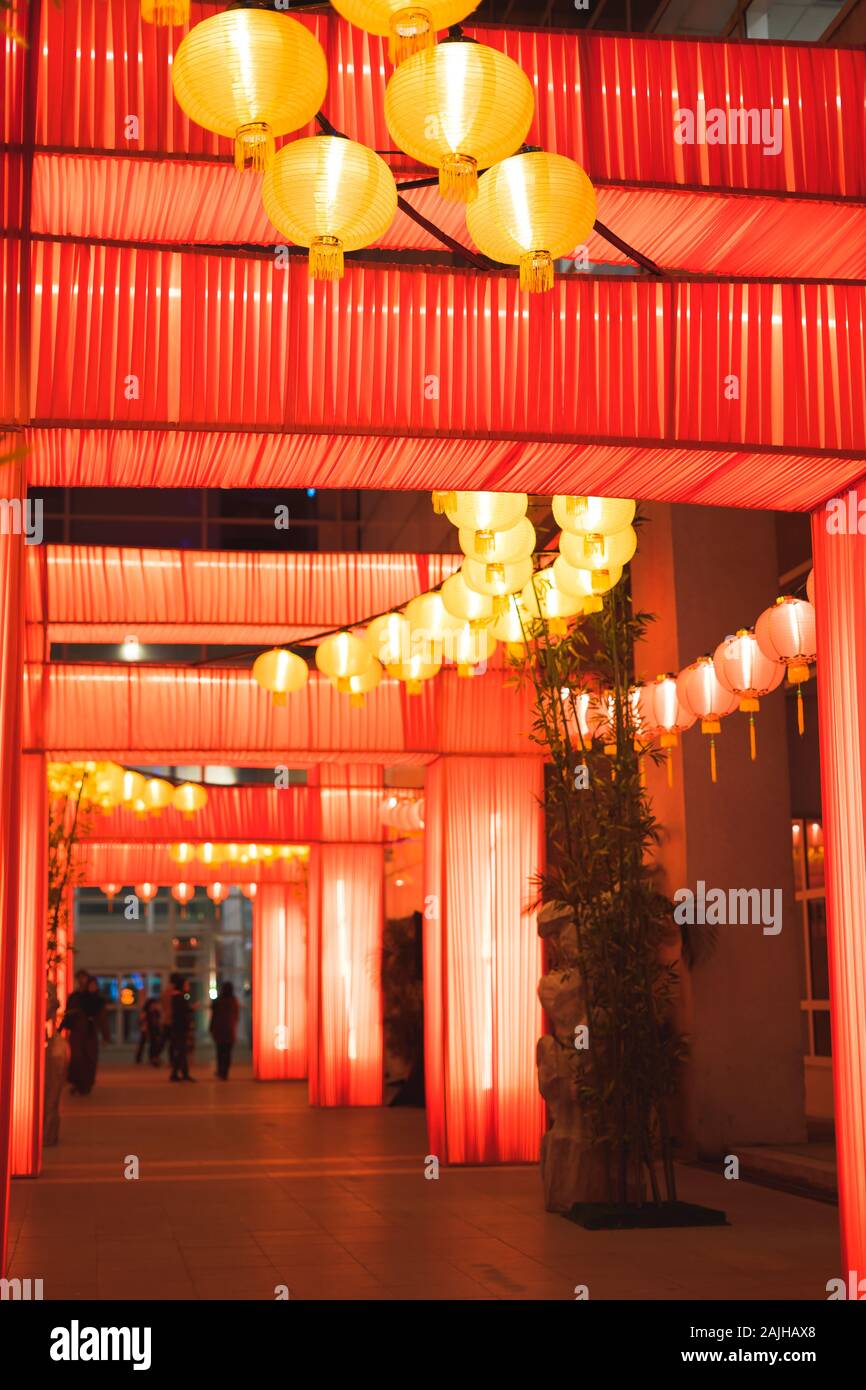 Chinese New Year light festival at night Stock Photo - Alamy