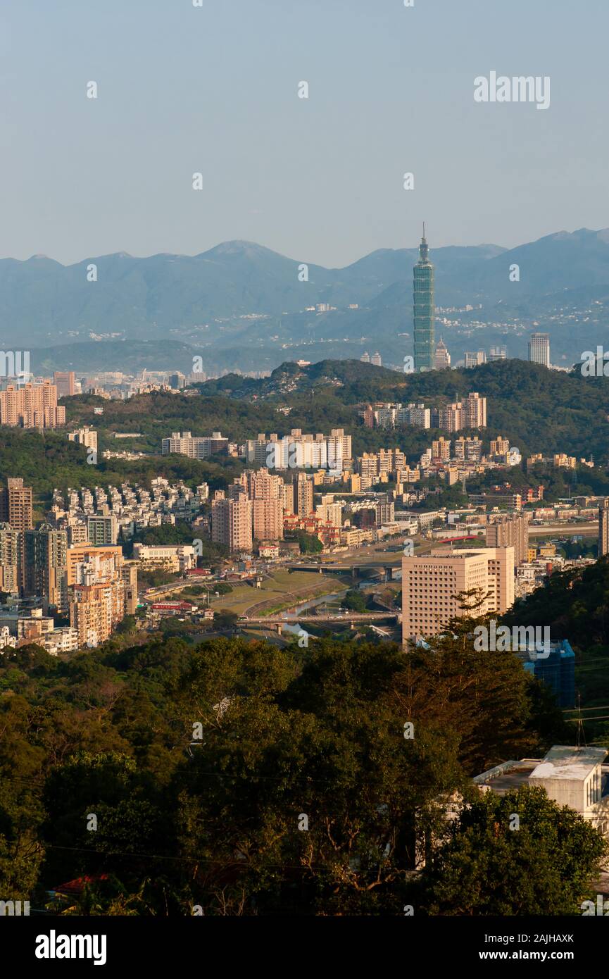 Taipei City Shining in the Early Morning Sun,Taipei Taiwan. Aerial ...