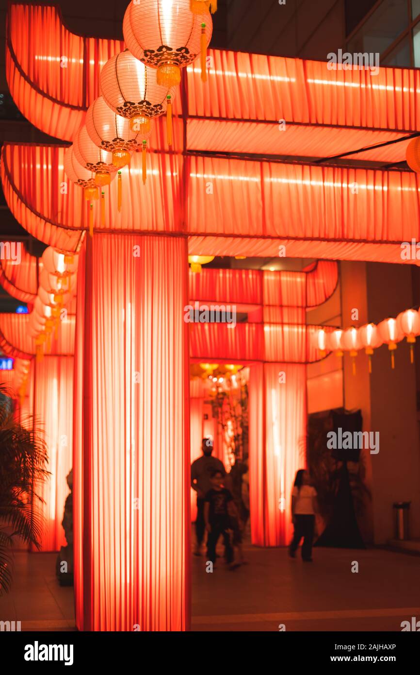 Chinese New Year light festival at night Stock Photo - Alamy