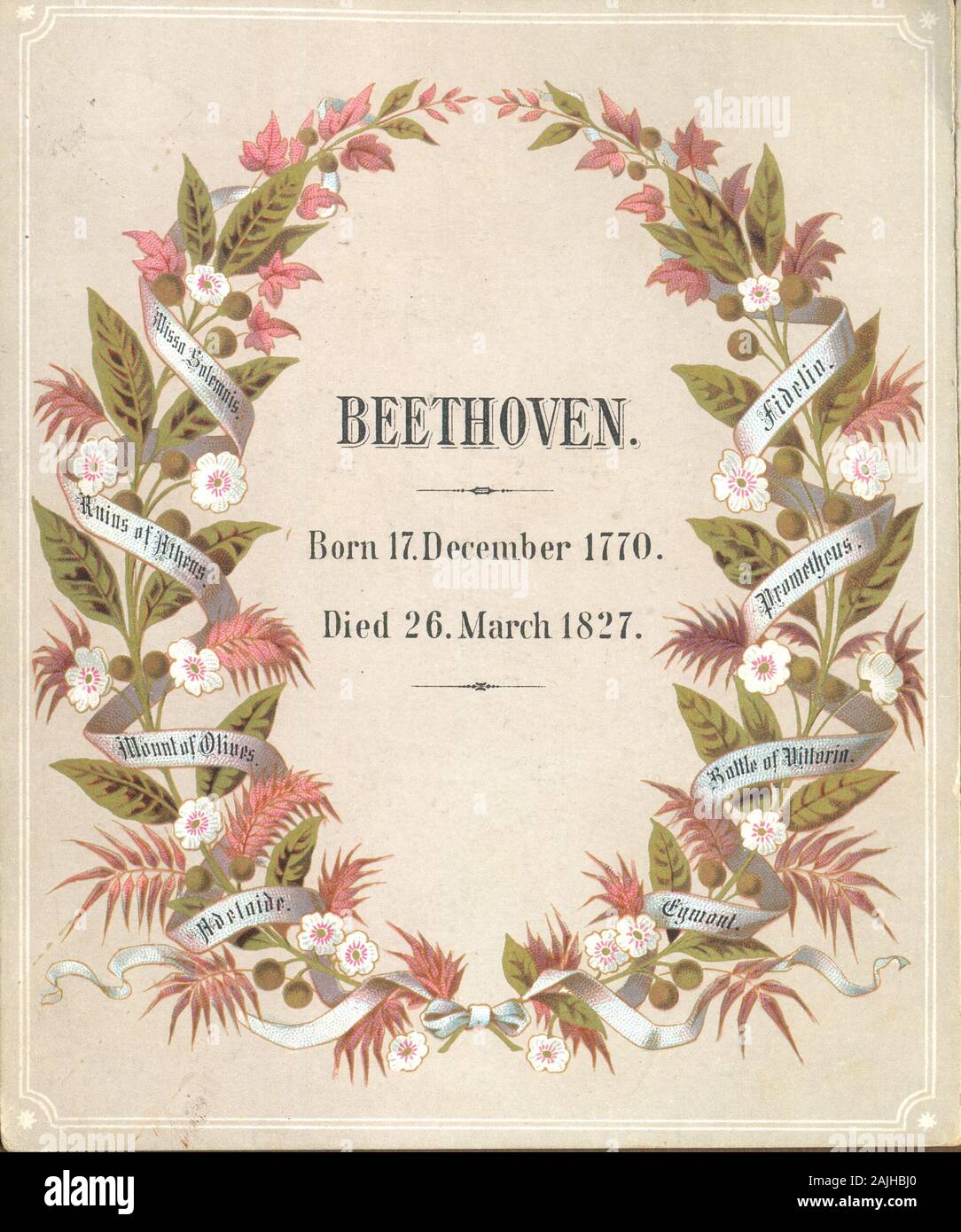 Frontispiece for greeting card celebrating the works of Ludwig von ...