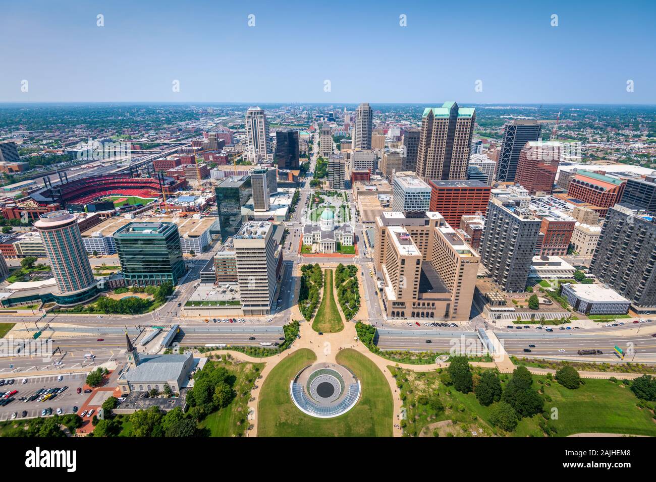 St. Louis, Missouri, USA downtown skyline from above Stock Photo - Alamy