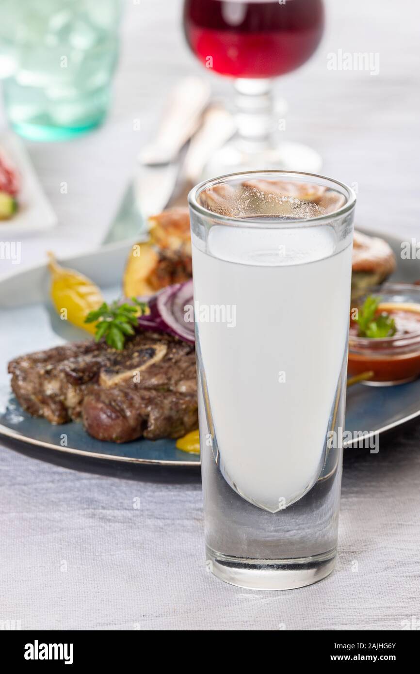 grilled lamb meat on a plate Stock Photo - Alamy